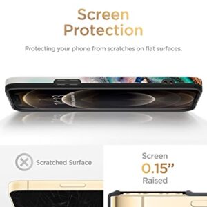 GVIEWIN for iPhone 12 Case and iPhone 12 Pro Case 6.1 Inch 2020, Marble Parttern Ultra Slim Thin Glossy Soft Durable TPU Shockproof Scratch-Proof Phone Protective Covers for Women (Drift Sand/Brown)