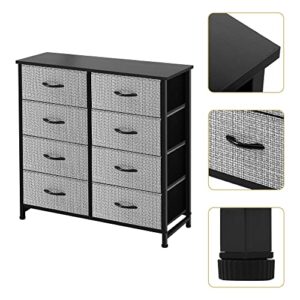 AZL1 Life Concept Storage Dresser Furniture Unit-Tall Standing Organizer for Bedroom, Office, Living Room, and Closet-8 Slim Drawer Removable Fabric Bins, Black and White