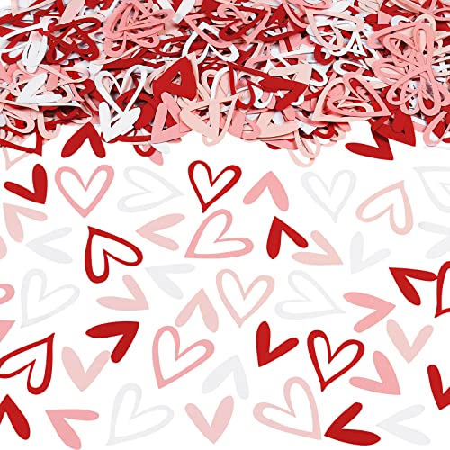 200Pcs Valentine Confetti Hearts, Valentines Table Confetti, Heart Confetti for Tables, Valentines Day Table Decor for Valentines Wedding Anniversary Party Supplies