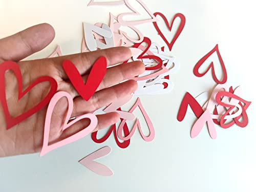 200Pcs Valentine Confetti Hearts, Valentines Table Confetti, Heart Confetti for Tables, Valentines Day Table Decor for Valentines Wedding Anniversary Party Supplies