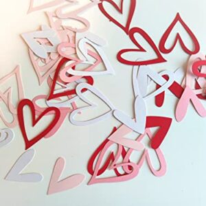 200Pcs Valentine Confetti Hearts, Valentines Table Confetti, Heart Confetti for Tables, Valentines Day Table Decor for Valentines Wedding Anniversary Party Supplies