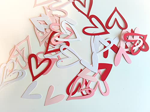 200Pcs Valentine Confetti Hearts, Valentines Table Confetti, Heart Confetti for Tables, Valentines Day Table Decor for Valentines Wedding Anniversary Party Supplies