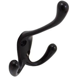 Stone Harbor Hardware Triple Robe Hook, 3-15/16" High, Multiple Projections, Matte Black