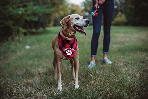 Ptzizi Funny Red Plaid Cotton Triangle Service Dog Bandana for Photograph Birthday Party Props Scarf Scarves Decorations, Pet Dog Lovers Owner Gift