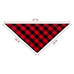 Ptzizi Funny Red Plaid Cotton Triangle Service Dog Bandana for Photograph Birthday Party Props Scarf Scarves Decorations, Pet Dog Lovers Owner Gift