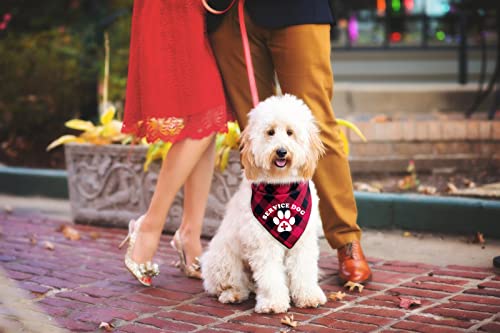 Ptzizi Funny Red Plaid Cotton Triangle Service Dog Bandana for Photograph Birthday Party Props Scarf Scarves Decorations, Pet Dog Lovers Owner Gift