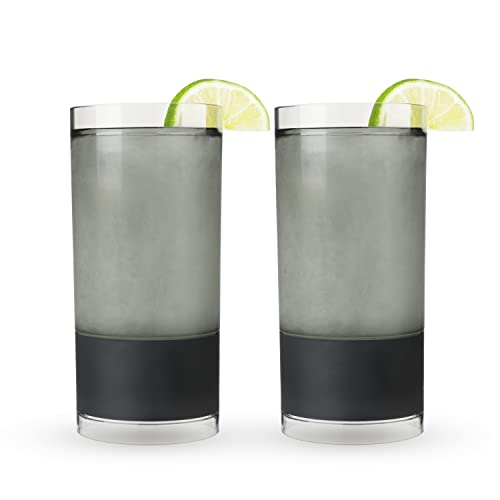 HOST Cocktail Freeze Tumbler, Frozen Cocktail Glass, Double Walled Insulated Glasses, Iced Coffee Tumbler, BPA Free Drink Cooler, 10 oz., Black