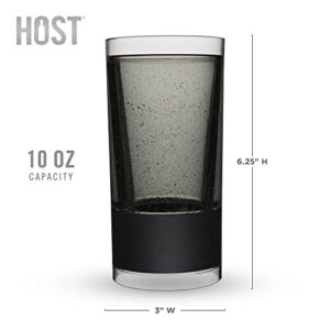 HOST Cocktail Freeze Tumbler, Frozen Cocktail Glass, Double Walled Insulated Glasses, Iced Coffee Tumbler, BPA Free Drink Cooler, 10 oz., Black