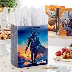 Hallmark Star Wars The Mandalorian 13" Large Gift Bag Bundle (3 Bags: Baby Yoda, The Mandalorian, Grogu) for Birthdays, Christmas, Father's Day