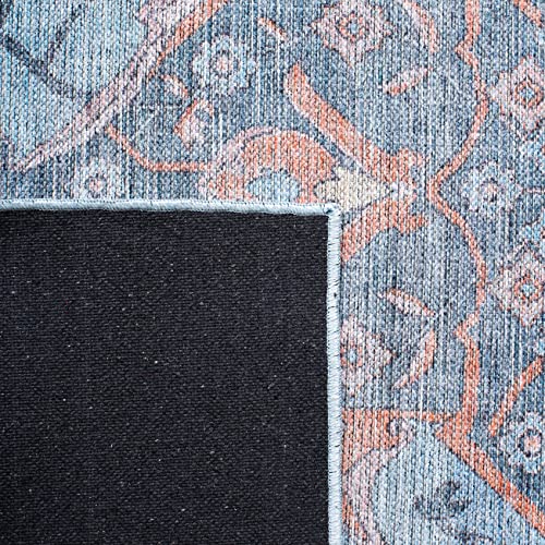 SAFAVIEH Serapi Collection Area Rug - 8' x 10', Blue & Orange, Boho Chic Design, Non-Shedding Machine Washable & Slip Resistant Ideal for High Traffic Areas in Living Room, Bedroom (SEP540M)