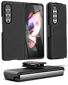 encased duraclip for galaxy z fold-3 belt clip case, slim front/back cover with holster (2021 samsung z fold 3)