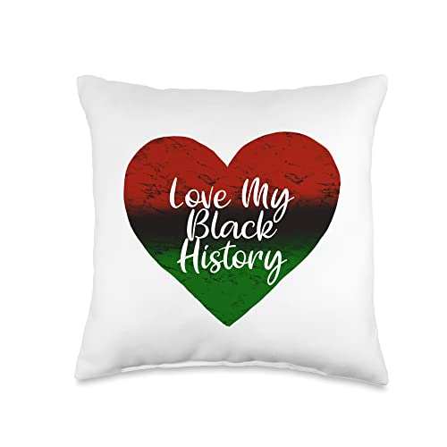 Love for Black History Month Valentine's Day Heart Throw Pillow, 16x16, Multicolor