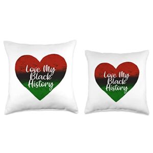 Love for Black History Month Valentine's Day Heart Throw Pillow, 16x16, Multicolor