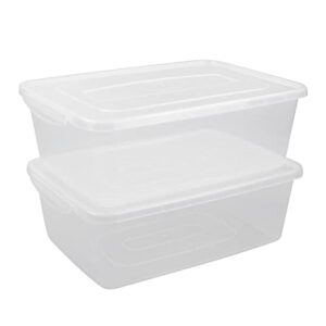 cadineus 16 quart clear storage bins, plastic tubs with lids for storage, 2-pack