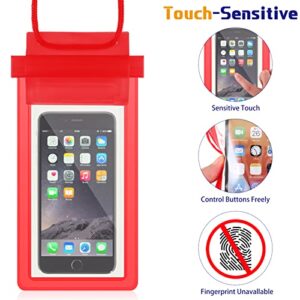 Flutesan 50 Pack Clear Waterproof Phone Pouch Universal Waterproof Phone Case Waterproof Pouch Dry Bag with Lanyard for Water Games Protect