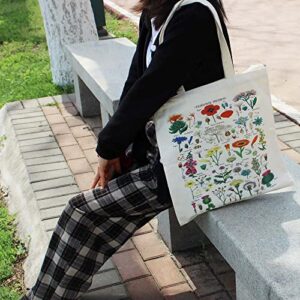 Jakayla Canvas Tote Bag for Women Floral Print Vintage Wildflower Tote Bag Women's Gift Reusable Bag Canvas Grocery