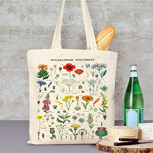 Jakayla Canvas Tote Bag for Women Floral Print Vintage Wildflower Tote Bag Women's Gift Reusable Bag Canvas Grocery