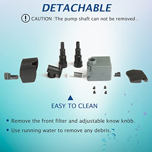 WaterRebirth (HSUP-1400F) Submersible Water Pump With Fountain Jets - Pond Pump - Submersible Pump - Water Fountain Pump - Aquarium Pump