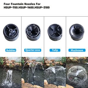 WaterRebirth (HSUP-1400F) Submersible Water Pump With Fountain Jets - Pond Pump - Submersible Pump - Water Fountain Pump - Aquarium Pump