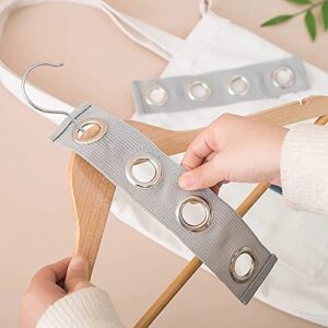 kleverise 12 pcs space saving closet hanger connector extender organizers - odorless wonder space saver hanger extension connections - clothes hanger magic cascading band gray