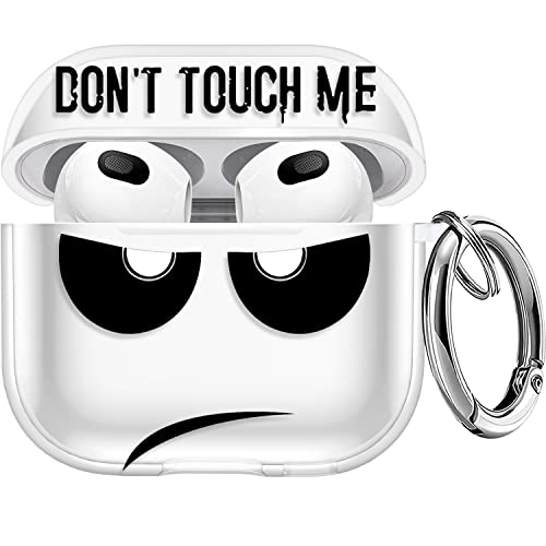 Youtec for Airpods 3 Case 2021, Don't Touch Me for Airpods Cover with Keychain Soft Cute Shockproof Cover for Women Men Compatible with for Airpods 3 Charging Case -Transparent