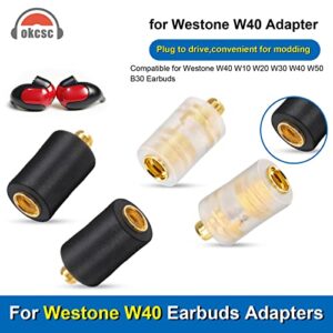 okcsc MMCX Cable Adapter Work for MMCX Cable Connected to Westone W40 W10 W20 W30 W40 W50 B30 B50UMpro10 Earbuds Adapter Compatible for Westone Series Earphone Connector Transparent