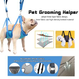 SUAOEO Pet Grooming Hammock Kit,Breathable Hammock Set,Dog Grooming Harness for Dog and Cat (Grey S)