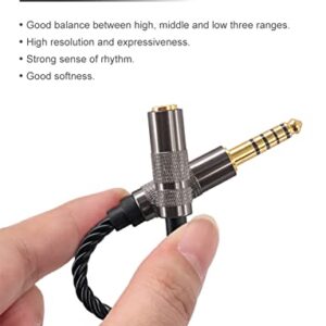 Headphone Adapter 4.4mm Male to 3.5mm Female Adapter for 3.5mm Cable Connected to Balanced 4.4mm Player Device High Stereo Audio Converter OFC Cable with Gold-Plated Plug 6 inch Length Extension Cord