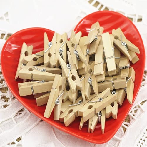 U-M 50Pcs Small Size 30Mm Mini Natural Wooden Clips Multifunction Craft Decoration Clips Photo Paper Peg Clothespin Useful