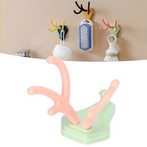 Deer Head Single Wall Hook,Hanger Animal Shaped Coat Hat Hook,Punch Free Coat Hooks Wall Hooks Clothes Hanger Rack (Green)