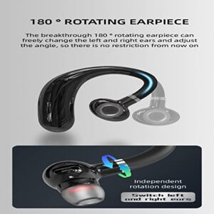 JUNAN Bluetooth V5.0 Headset, Wireless Earpiece, Ultra-Light Weight (12g) Hands Free Earphones with Built-in Mic,Suitable for Left and Right Ears, Anti-Sweat and Noise Reduction