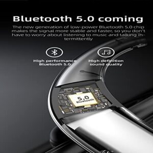 JUNAN Bluetooth V5.0 Headset, Wireless Earpiece, Ultra-Light Weight (12g) Hands Free Earphones with Built-in Mic,Suitable for Left and Right Ears, Anti-Sweat and Noise Reduction