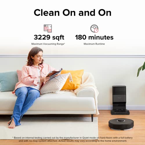 roborock Q7 Max+ Robot Vacuum and Mop with Auto-Empty Dock Pure, Hands-Free Cleaning for up to 7 Weeks, APP-Controlled Mopping, 4200Pa Suction, No-Mop&No-Go Zones, 180mins Runtime, Works with Alexa