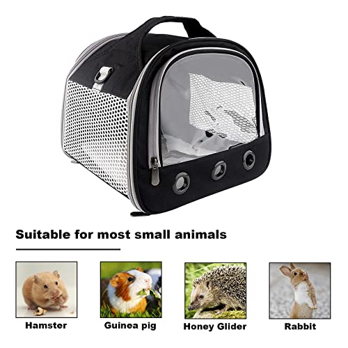 Small Pet Carrier Bag with Mat Guinea Pig Travel Carrier with Strap Portable Breathable Rabbit Carrier Outdoor Pet Bag for Ferret Bunny Hedgehog Guinea Pig(10" L x 10" W x 12" H)