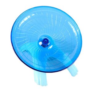 3 in 1 Hamster Water Bottle + Flying Saucer Exercise Wheel for Dwarf Hamster Mouse Rat Hedgehog (Blue)