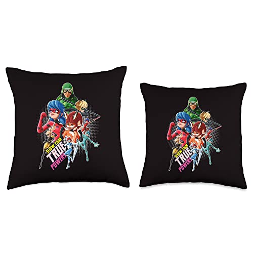 Miraculous Collection Ladybug and All Heroez True Powers Throw Pillow, 16x16, Multicolor