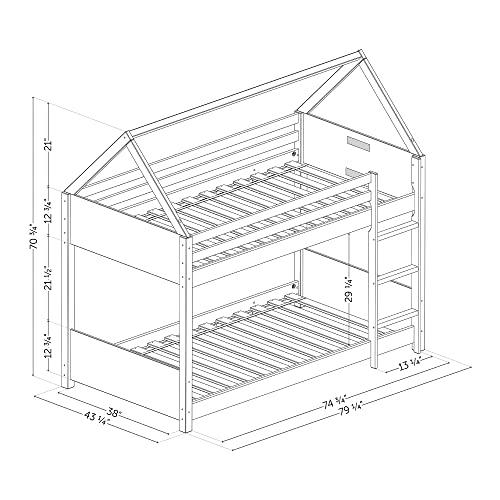 South Shore Sweedi, Twin Bunk Bed, Natural Wood