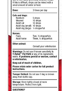 T-Relief Pet Pain Relief Drops Arnica +12 Powerful Natural Medicines Help Reduce Muscle Joint & Hip Pain Soreness Stiffness Injuries in Dogs & Cats - Fast-Acting Soother - 1.69 oz