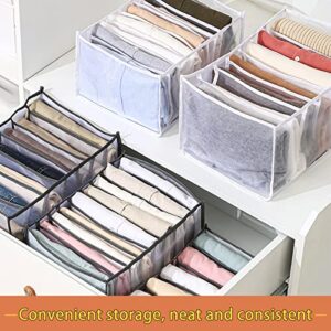 5PCS Washable Wardrobe Clothes Organizer Foldable Closet Organizer Portable Storage Baskets Visible Grid Storage Box for T-shirt,Legging,Skirts,Jeans (Mix, Gray)