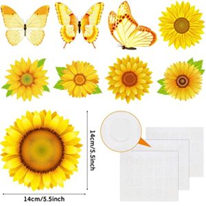 45 Pieces Spring Sun Flower Cutouts, Creative Springtime Flowers Accents Butterfly Gerbera Daisy Bulletin Board Classroom Decoration for Teacher Student School Birthday, 5.5 x 5.5 Inch (Vivid Style)