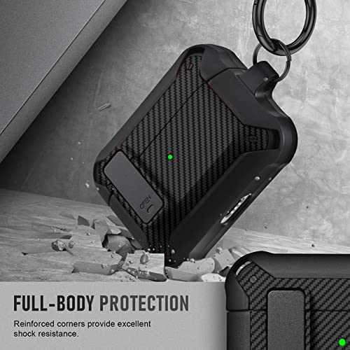 Maxjoy for Airpods Pro Case Cover for AirPod Pro,Military Armor Series Full-Body Air Pod Pro Case,Secure Lock Protective Case for Apple AirPod,Wireless AirPod Pro Cases for Men Women (Black)