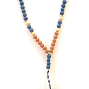 Wooden beaded phone chain lanyard gift for women stocking stuffer (Blue with Universal Tab)