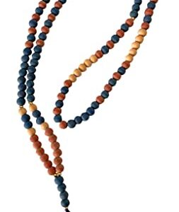 Wooden beaded phone chain lanyard gift for women stocking stuffer (Blue with Universal Tab)