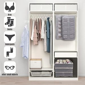 5pcs Underwear Drawer Organizers Divider Foldable Cabinet Closet Hanging Bag, Wardrobe Storage Box for Clothes, Socks, Ties, Belts(Grey)