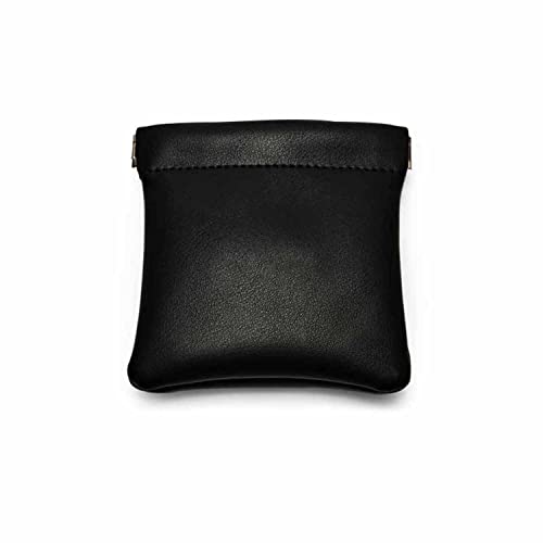 Woodten PU Leather Jewelry Travel Bag Leather Jewelry Pouch Christmas,Wedding Party Favor Gift Bag (S, Black)