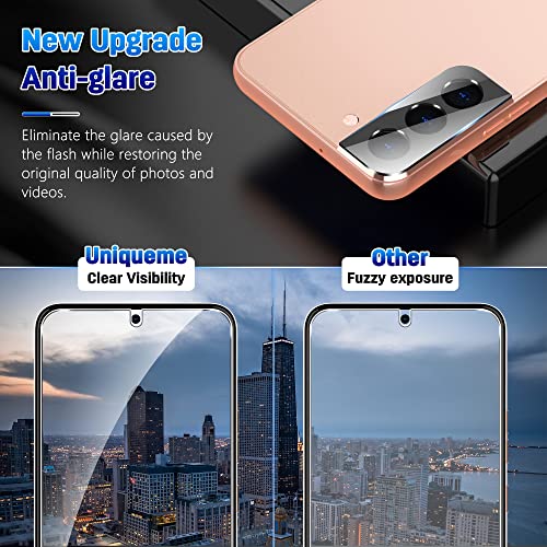 UniqueMe [2+3 pack] Compatible with Samsung Galaxy S22 Plus/S22+Plus 5G Screen Protector Tempered Glass and Camera Lens Protector with Installation Frame, [9H Hardness] [ Support Fingerprint Unclock]