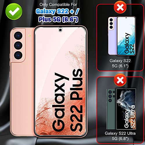 UniqueMe [2+3 pack] Compatible with Samsung Galaxy S22 Plus/S22+Plus 5G Screen Protector Tempered Glass and Camera Lens Protector with Installation Frame, [9H Hardness] [ Support Fingerprint Unclock]