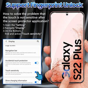 UniqueMe [2+3 pack] Compatible with Samsung Galaxy S22 Plus/S22+Plus 5G Screen Protector Tempered Glass and Camera Lens Protector with Installation Frame, [9H Hardness] [ Support Fingerprint Unclock]