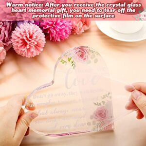 Sympathy Gift Bereavement Gift Arylic Heart in Memorial of loved one gifts, Loss of Father, Loss of Mother Condolence Gift for Table Remembrance Decorations（6 x 6 x 0.6 Inch）