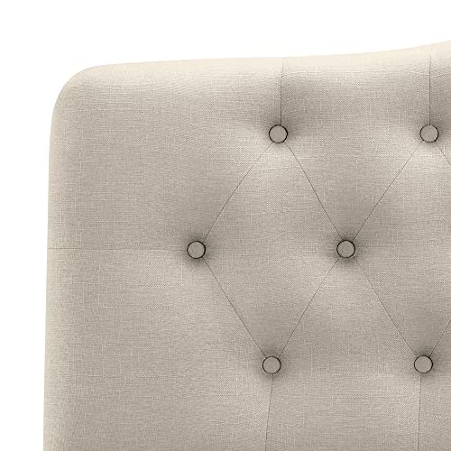 Rosevera Givanna Adjustable Heigh Headboard with Linen Upholstery and Button Tufting for Bedroom, Queen, Beige